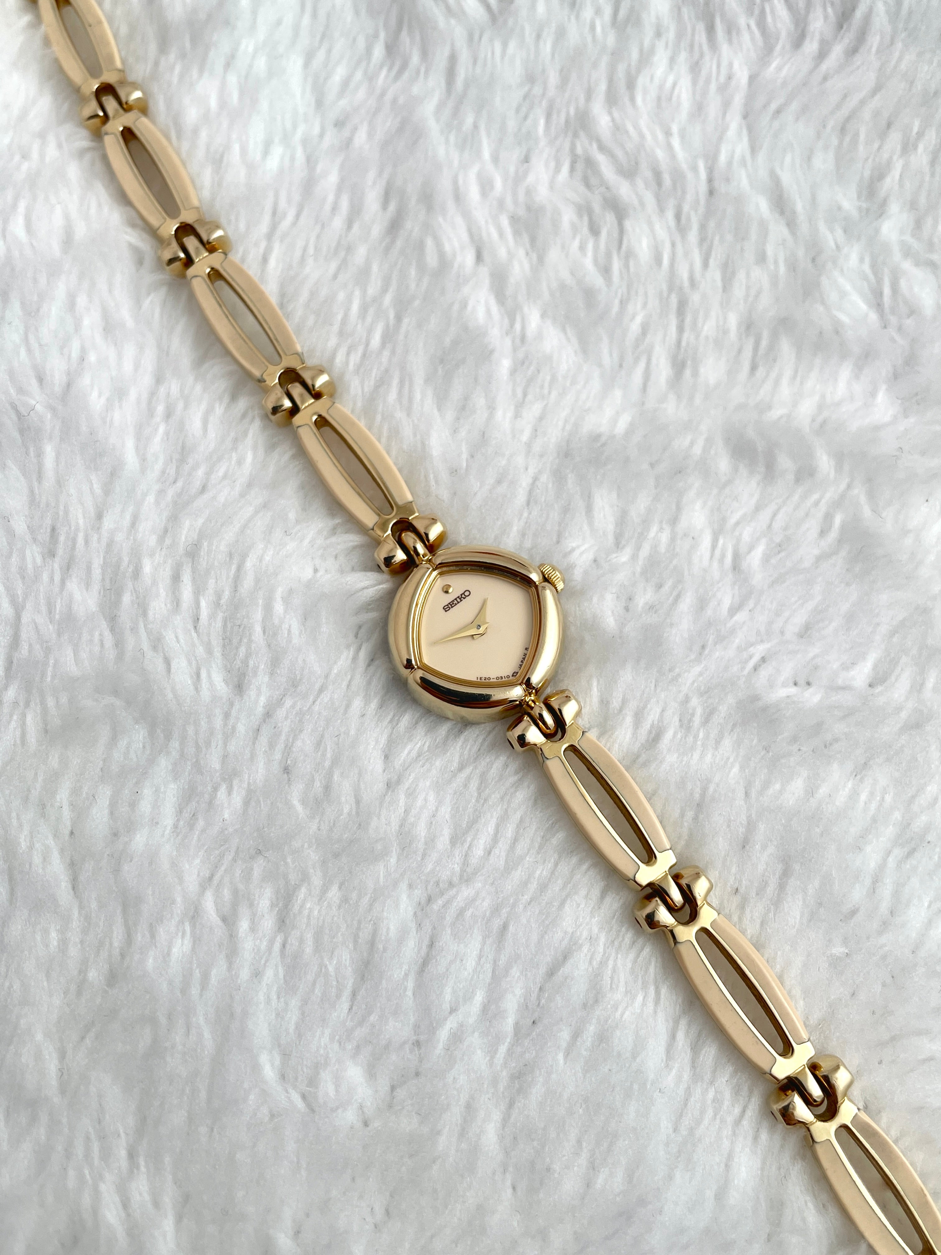 Petite 90s Seiko Gold Tone 1E20-5130 90s Gold Tone Gold Women Watch ...